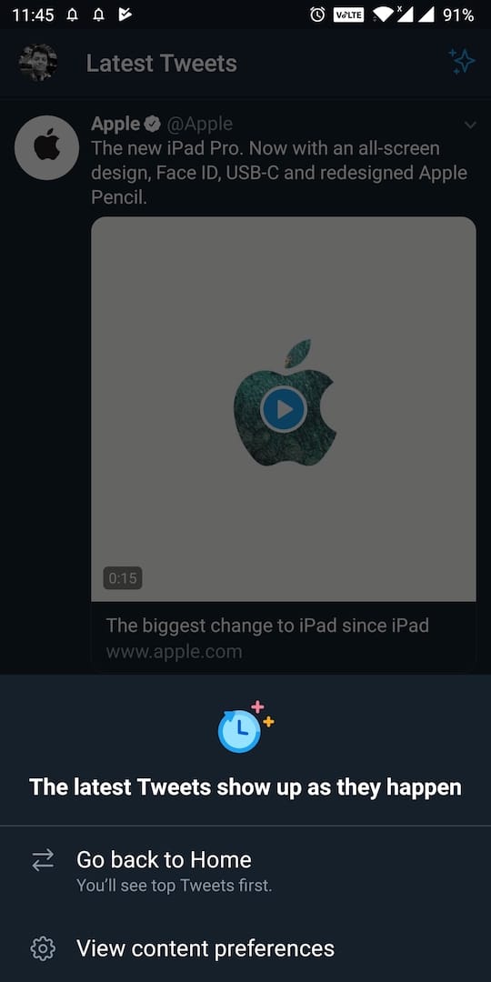 How to Switch between latest and top tweets on Twitter