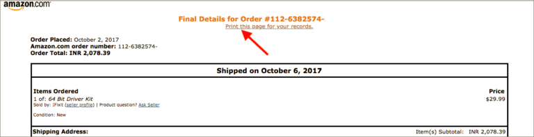 How To Download And Print Invoice From Amazon