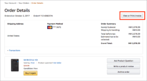 How to Download and Print Invoice from Amazon