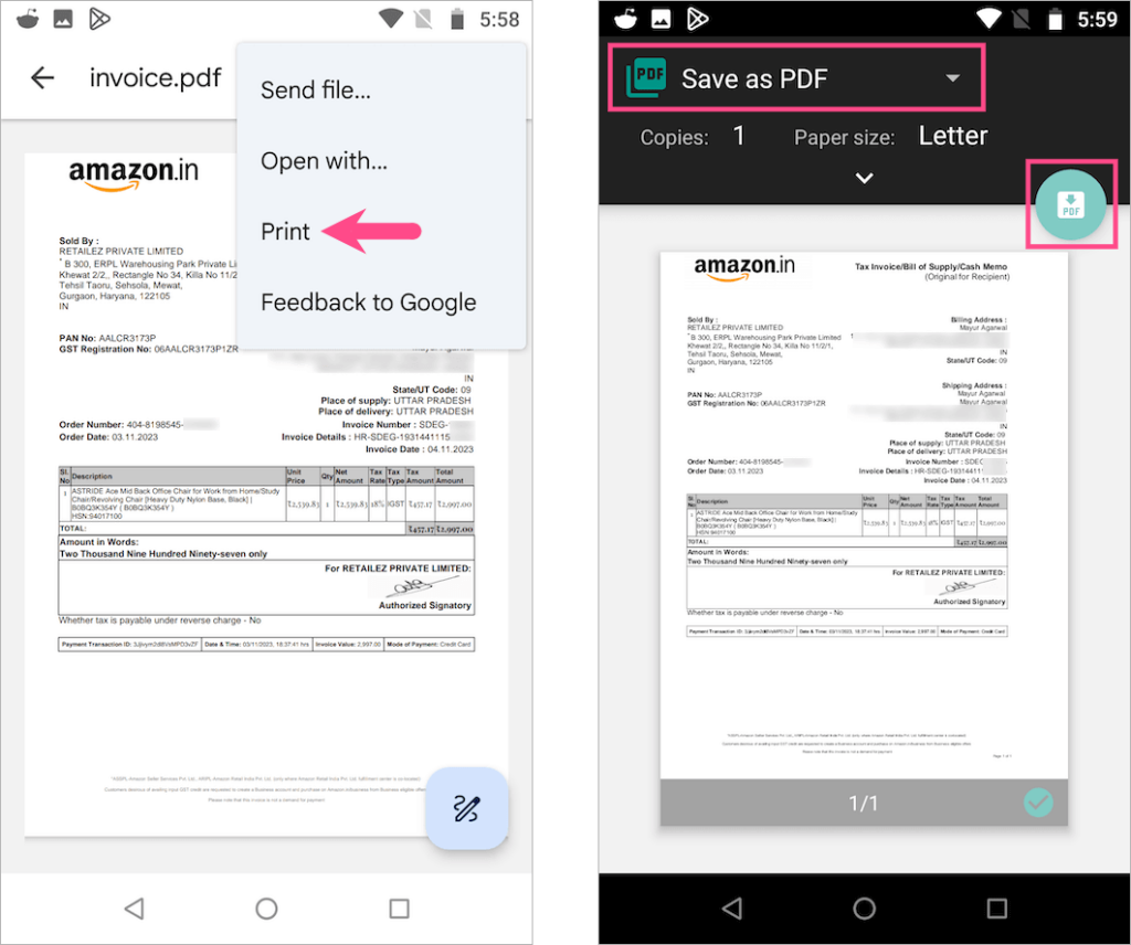 How to Download Amazon Invoice as PDF on iPhone and Android