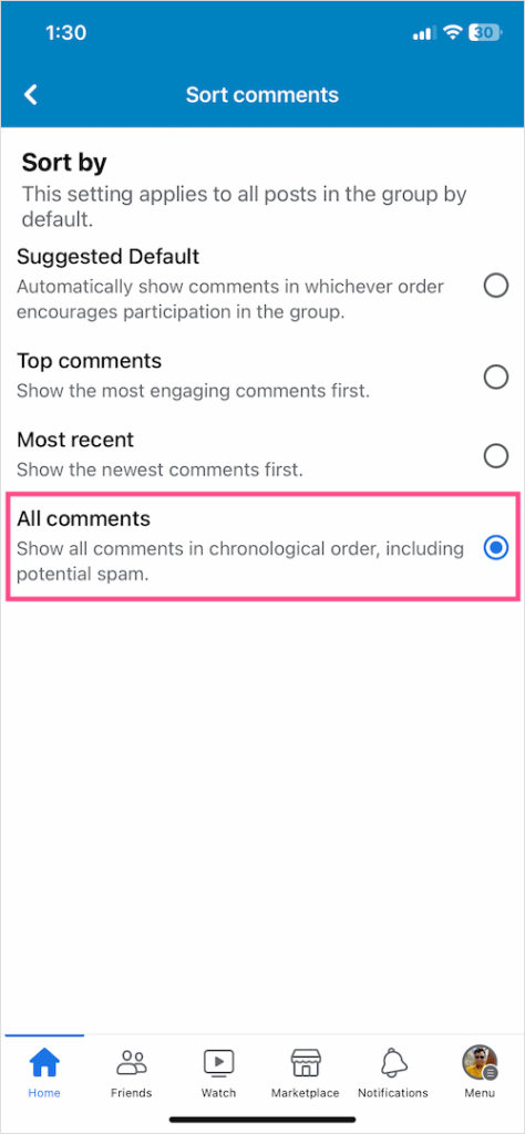 How to Turn Off Most Relevant Comments on Facebook