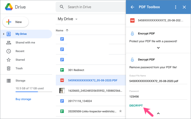 How to Password Protect a PDF file in Google Drive