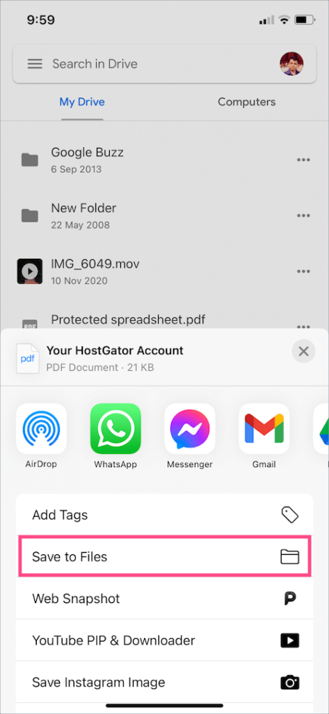 How to Download Files from Google Drive App to iPhone