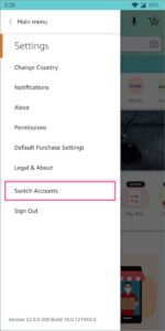 How to Switch Accounts on Amazon and Prime Video App