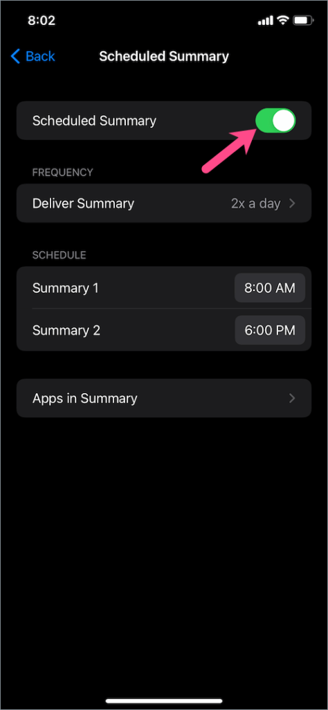 How to Turn On/Off Notification Summary in iOS 15 on iPhone
