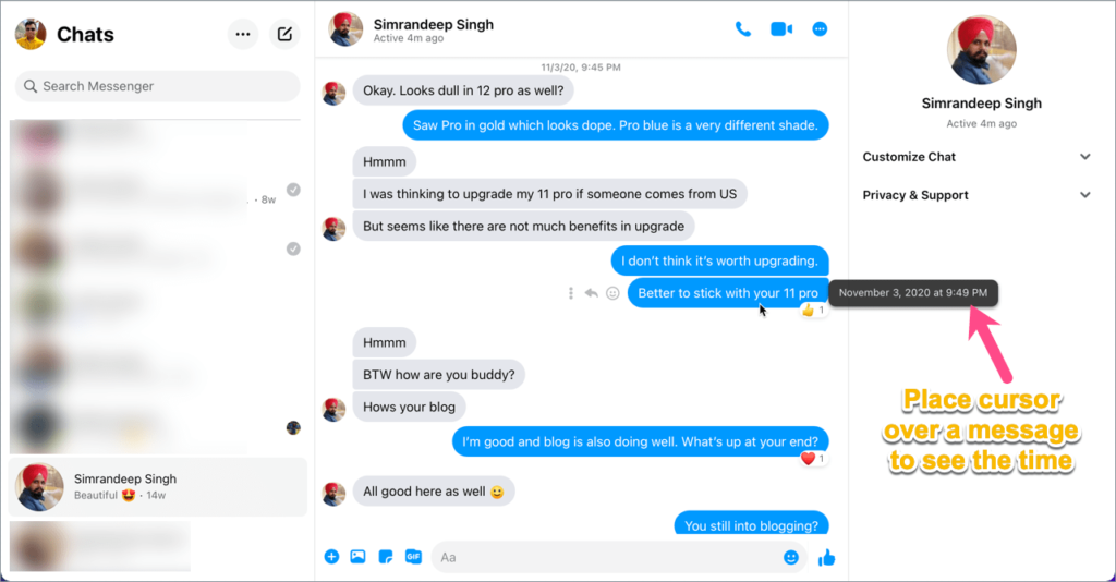 How to See the Timestamp on Facebook Messenger 2024