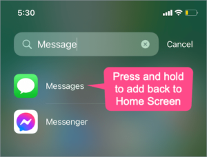 How to Add the Messages App Back to Your iPhone Home Screen