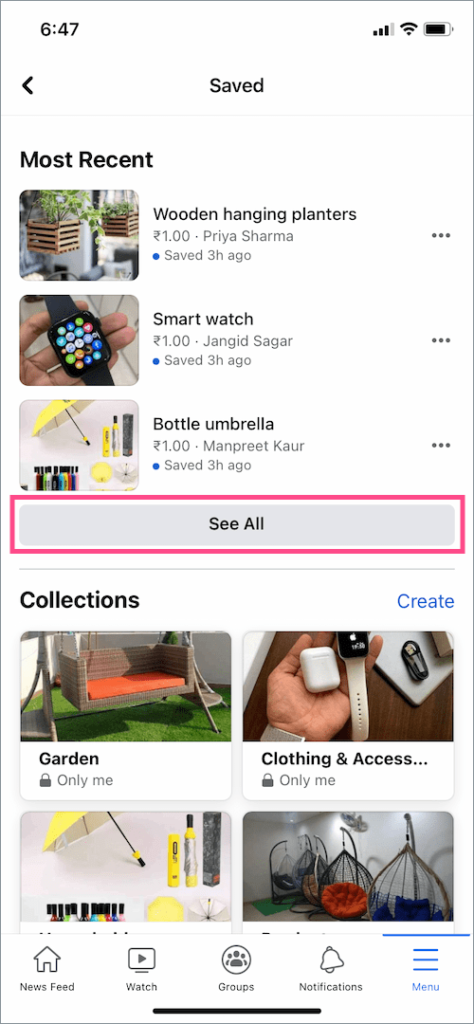 How to See Saved Items on Facebook Marketplace