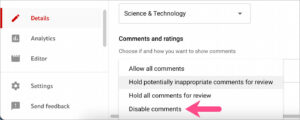 How to Turn On or Off Comments on YouTube Shorts