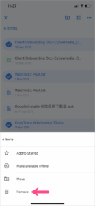 Fix: No Remove or Delete option in the Google Drive App