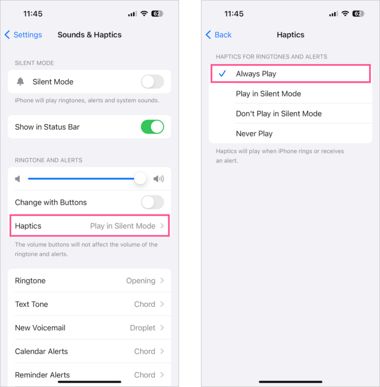 How to Turn Vibrate On or Off in iOS 16 and iOS 17 on iPhone