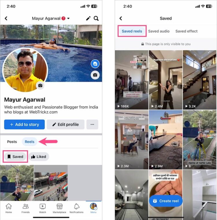 How to Find Your Saved and Liked Reels on Facebook