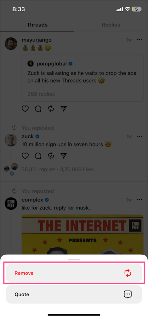 How to Remove or Delete a Repost on Threads