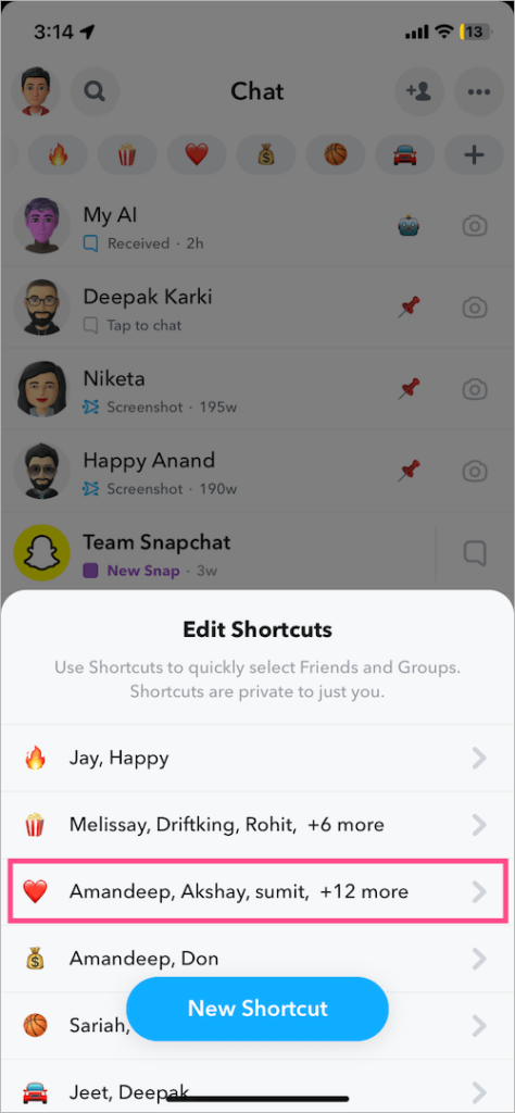 How to Edit and Delete a Shortcut on Snapchat