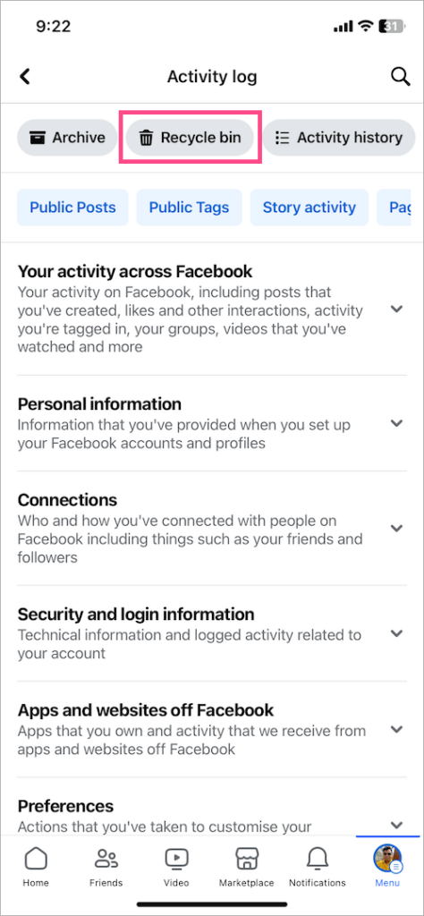 How to Find Trash Posts on Facebook App and Desktop