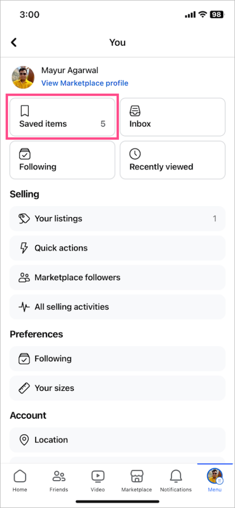How to See Saved Items on Facebook Marketplace