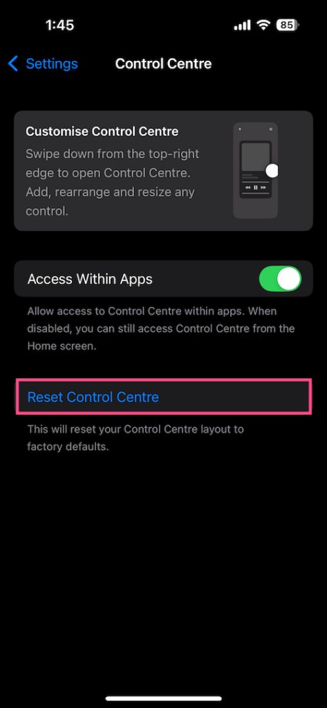 How to Reset Control Center to Default in iOS 18.1 & iOS 26 on iPhone