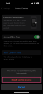 How to Reset Control Center to Default in iOS 18.1 & iOS 26 on iPhone