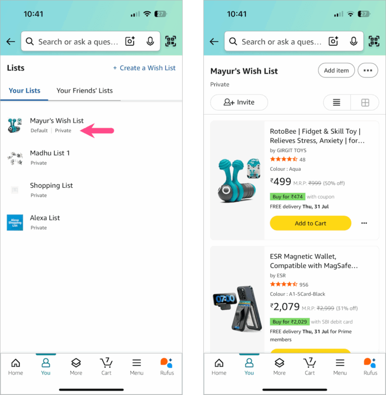 How to Find Your Liked or Hearted Items on Amazon