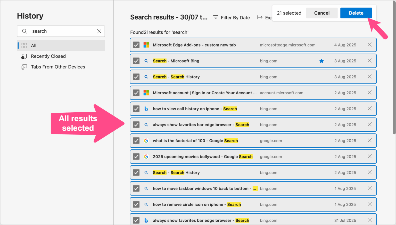 How to Clear or Delete Your Search History in Microsoft Edge