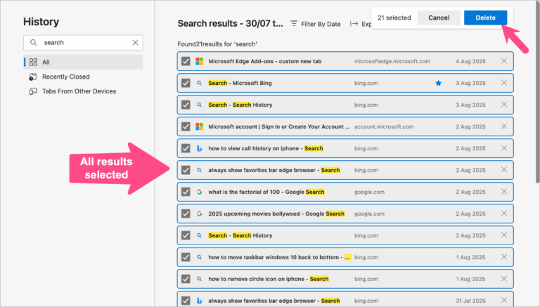 How to Clear or Delete Your Search History in Microsoft Edge