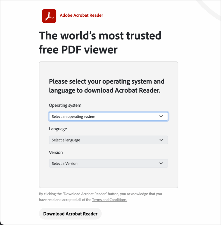 Get Adobe Acrobat Reader Offline Installer (Direct Download Links)