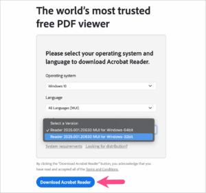 Get Adobe Acrobat Reader Offline Installer (Direct Download Links)