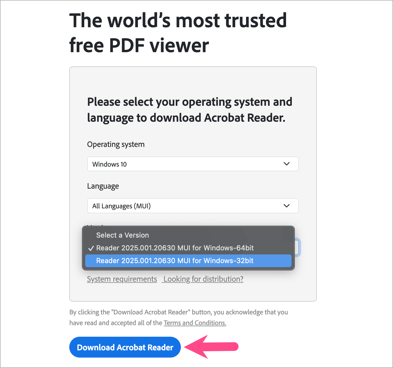 Get Adobe Acrobat Reader Offline Installer (Direct Download Links)