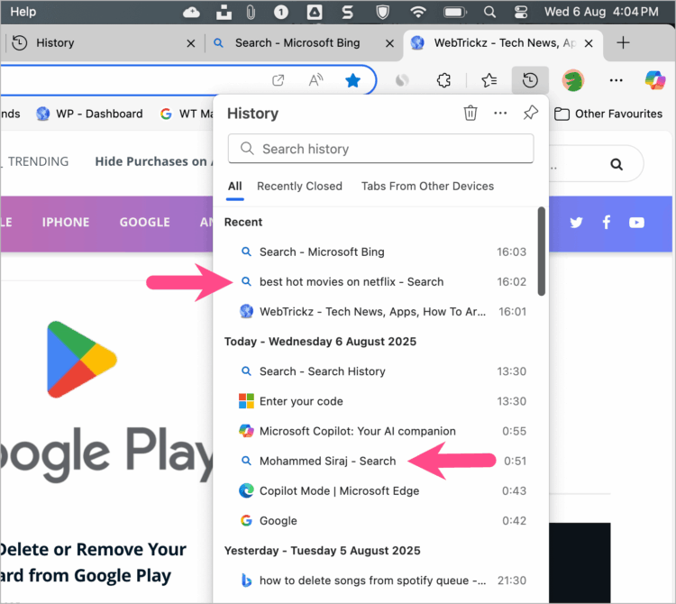 How to Clear or Delete Your Search History in Microsoft Edge