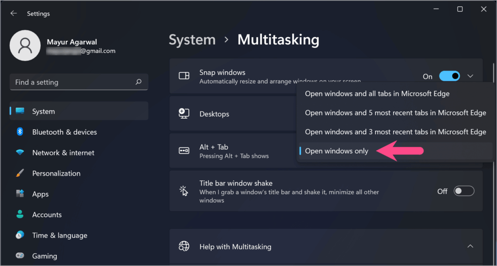 How to Stop Edge from Showing Tabs in Alt+Tab on Windows 11/10