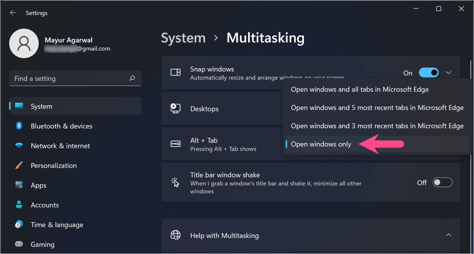 How to Stop Edge from Showing Tabs in Alt+Tab on Windows 11/10