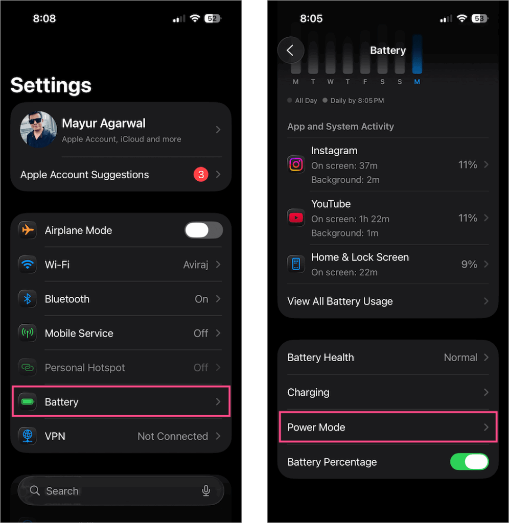 iOS 26: How to Turn On or Off Adaptive Power Mode on iPhone