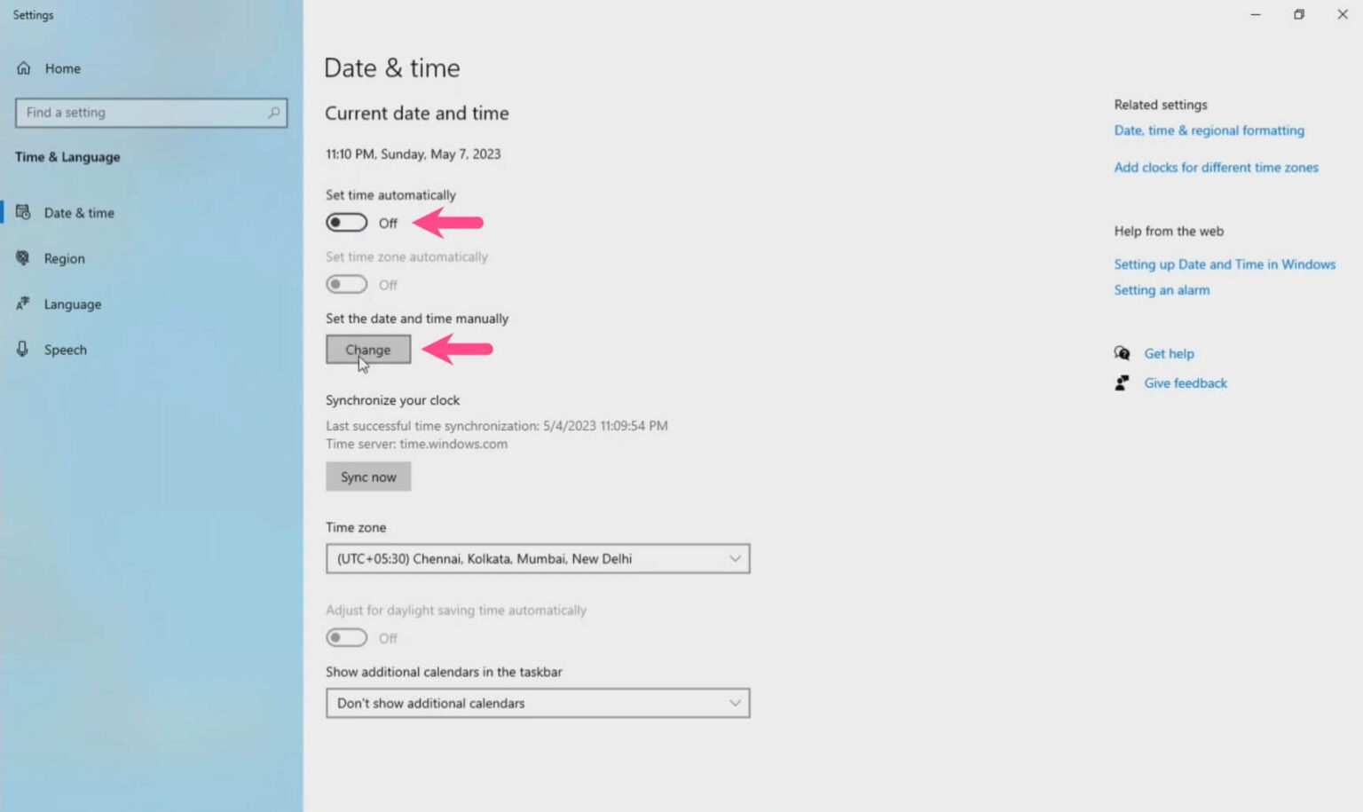 How to Set Time and Time Zone Manually in Windows 11/10