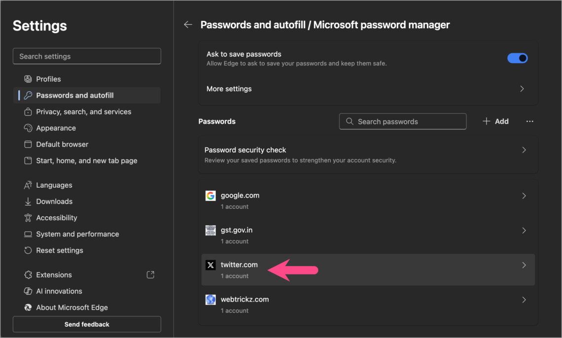 How to Find, Change, or Remove Saved Passwords in Edge