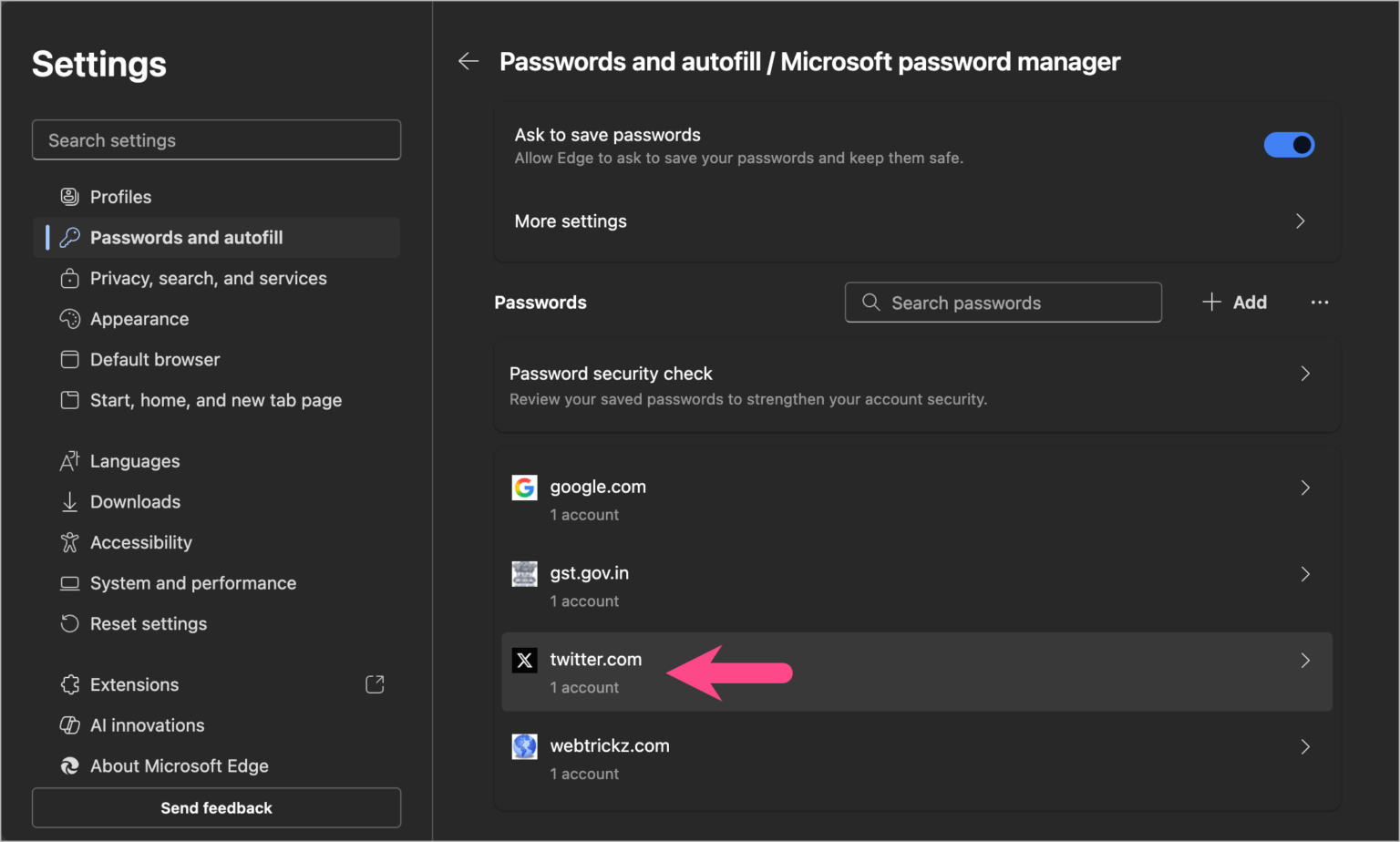 How to Find, Change, or Remove Saved Passwords in Edge