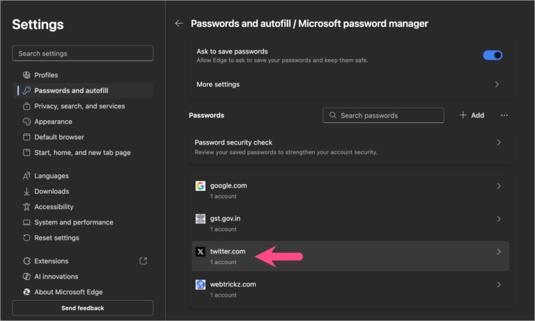 How to Find, Change, or Remove Saved Passwords in Edge