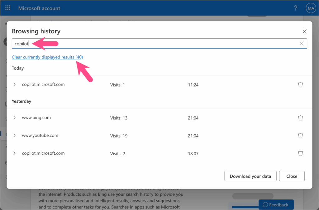 How to Clear or Delete Copilot History in Edge on Windows 11/10