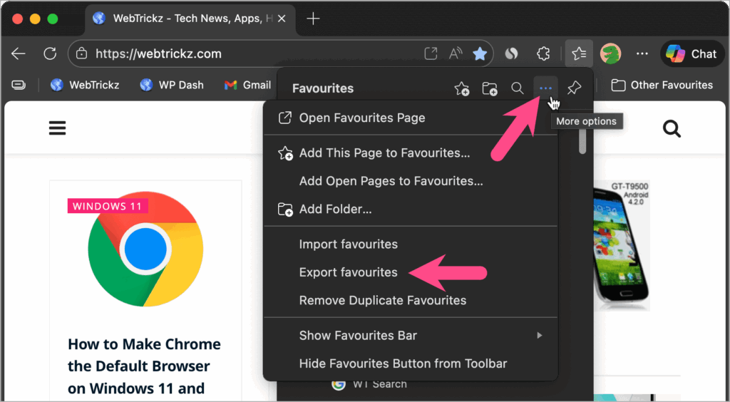 How to Export Bookmarks or Favorites from Microsoft Edge
