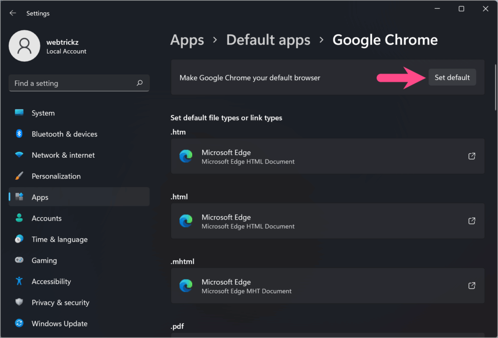 How to Make Chrome the Default Browser on Windows 11 and 10