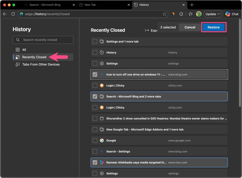 How to Restore or Reopen Closed Tabs in Microsoft Edge