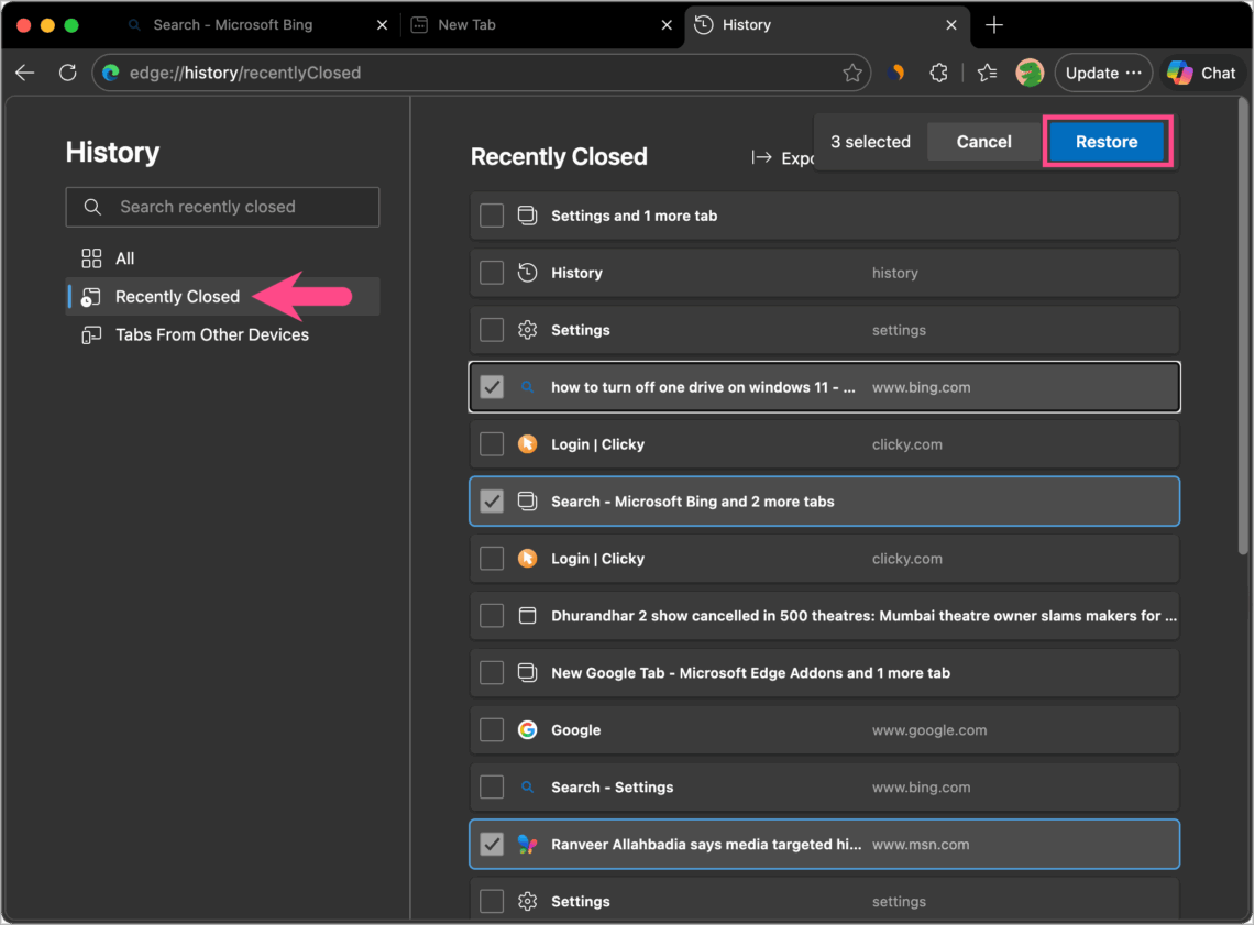 How to Restore or Reopen Closed Tabs in Microsoft Edge