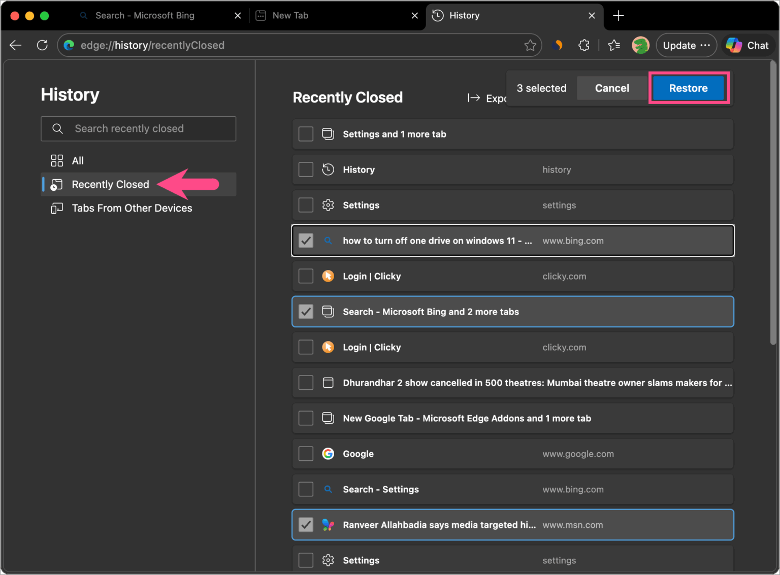 How to Restore or Reopen Closed Tabs in Microsoft Edge