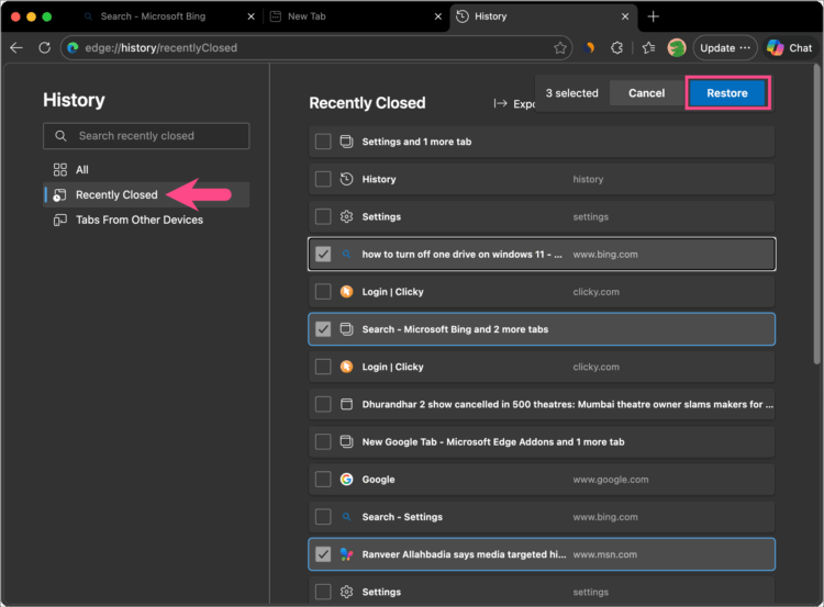 How to Restore or Reopen Closed Tabs in Microsoft Edge